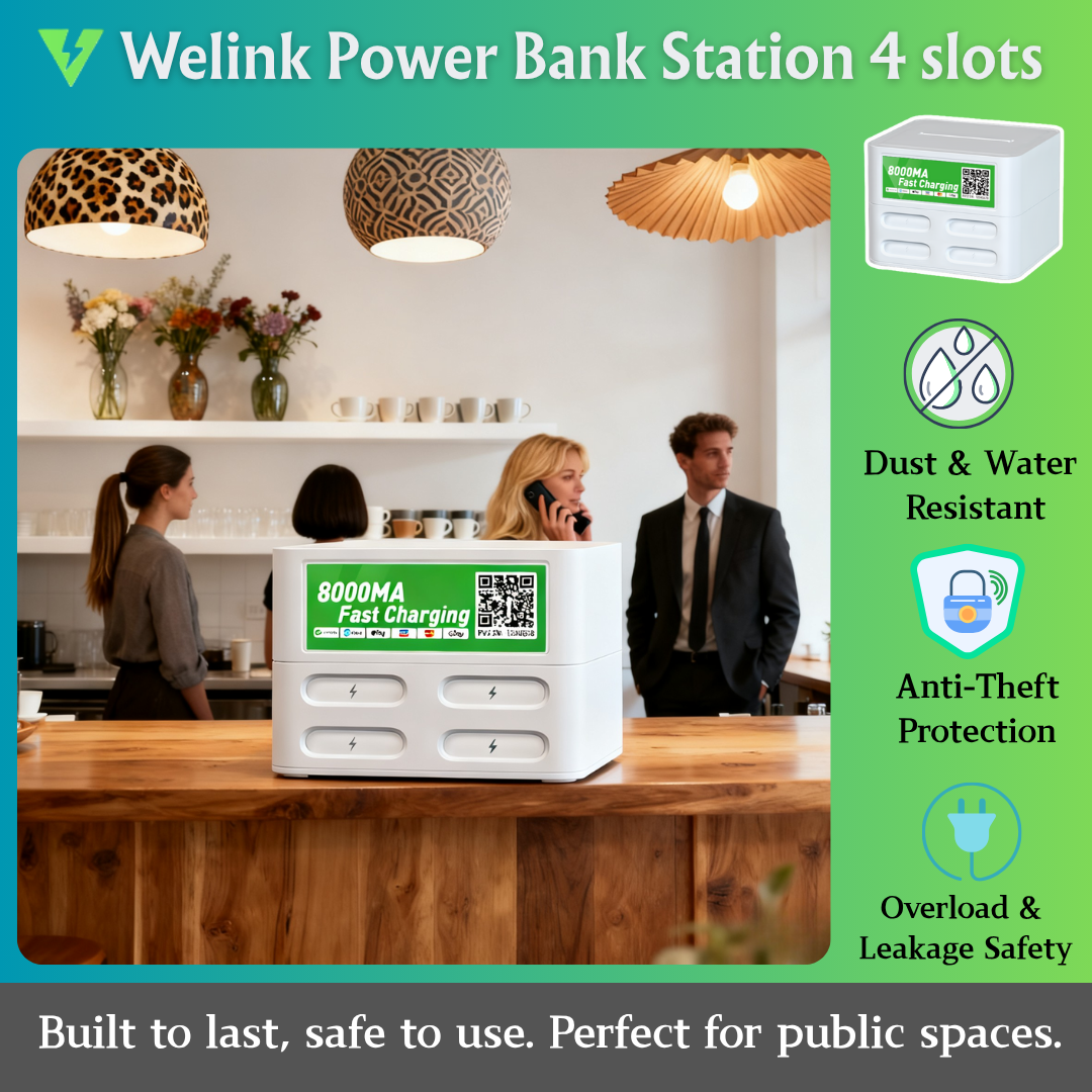 4 slots shared power bank station