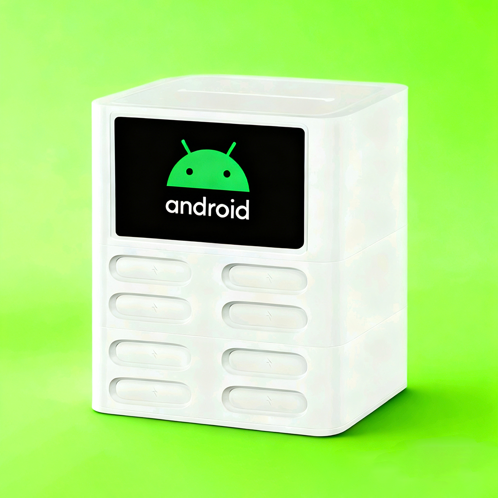 8 slots shared power bank station with Screen and NFC